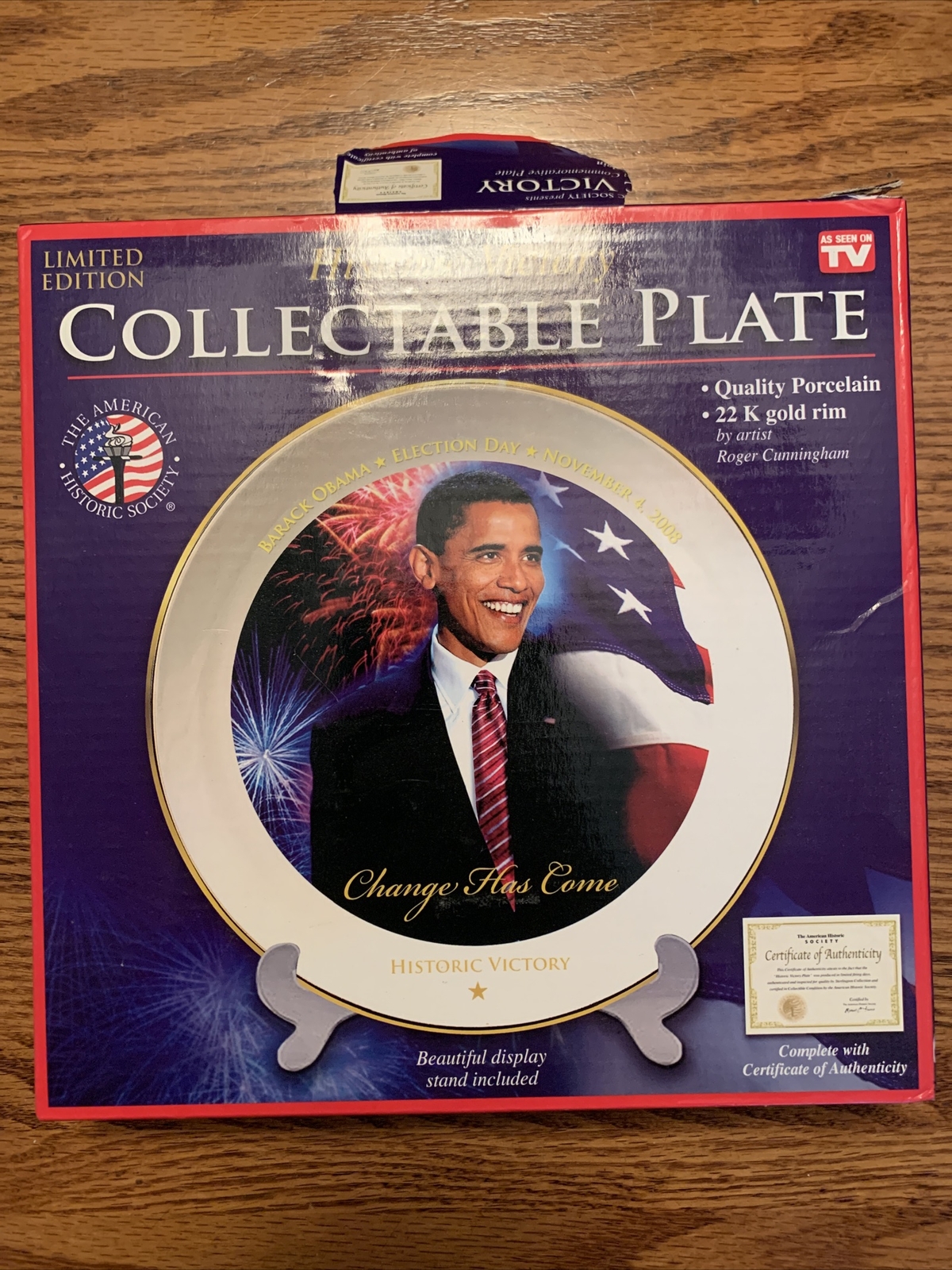 OBAMA "Historic Victory" 2008 Collectible Plate 22K Gold Trim | eBay