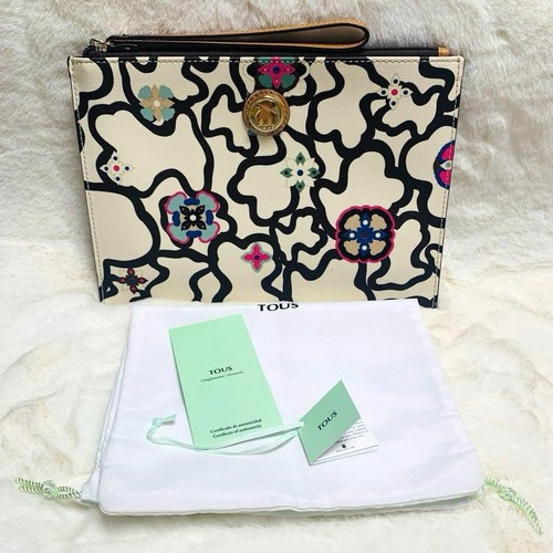 TOUS floral and bear pattern clutch bag Used JAPAN F/S | eBay
