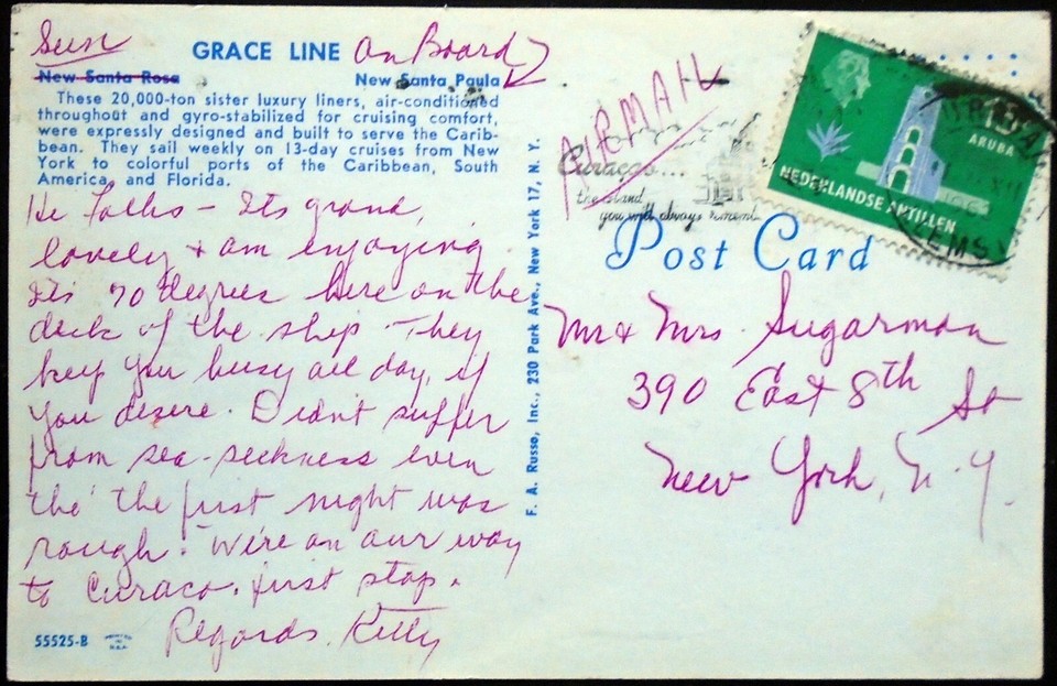 1950s Grace Line Luxury Liners, (Santa Rosa; Santa Paula) Florida ...
