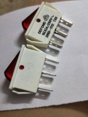 1pc DEFOND DRD-1112 Power On Off Rocker Switch 3 Pin Red Lamp 15(3)A ...