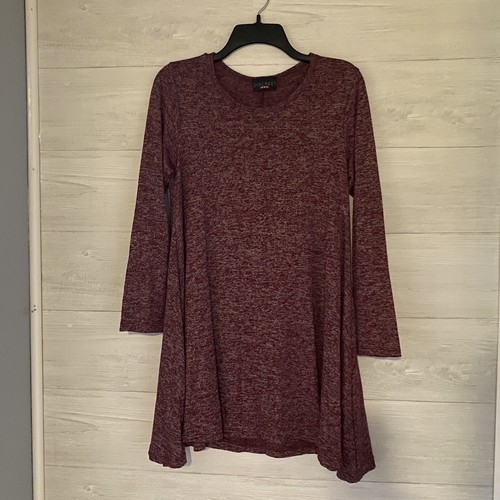 Discreet Women's Burgendy Long Sleeve A-line Pullover Jersey Dress ...