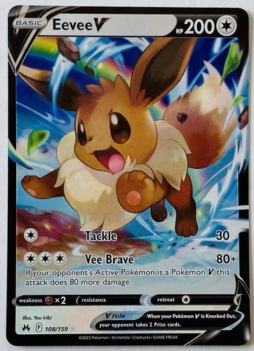 Eevee V 108/159 Crown Zenith Ultra Rare Holo Pokemon TCG Card | eBay