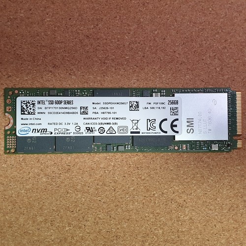 Intel SSDPEKKW256G7 600p Series 256GB TLC 32-Layer NVMe (AES-256) M.2 ...