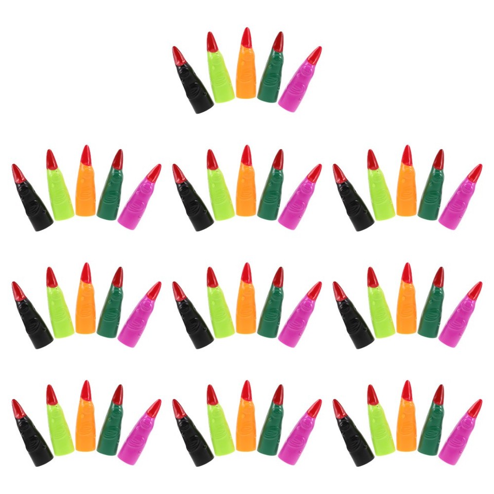 50pcs Halloween Witch Fingers Fake Witch Nails Zombie Vampire Fingers ...