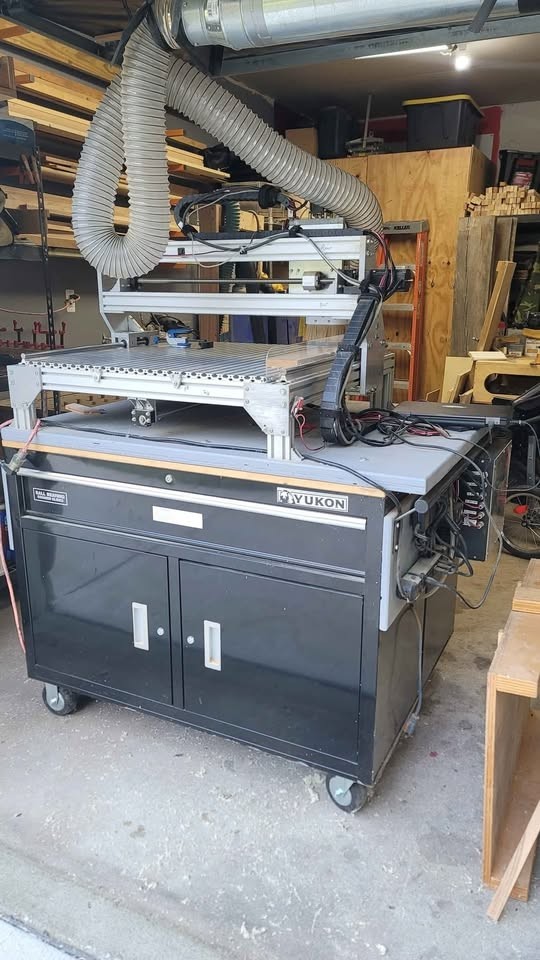MillRight CNC/Laser set-up with Cabinets (milling surface 25"x 23.5 ...