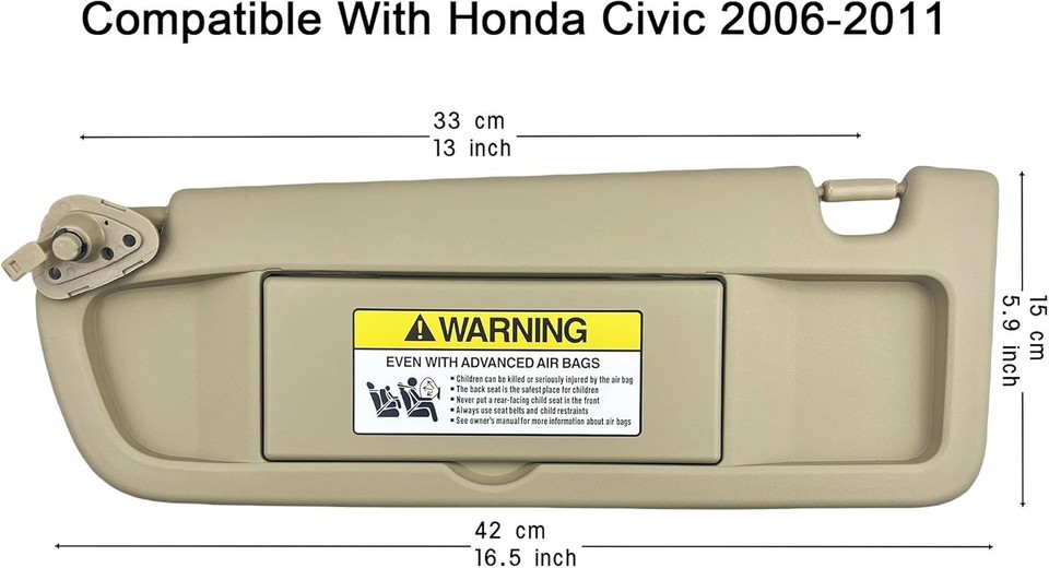 Pair of Left and Right Sun Visors with retainers and Screws for Honda ...