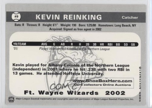 2002 Grandstand Fort Wayne Wizards - Kevin Reinking (RC) for sale ...