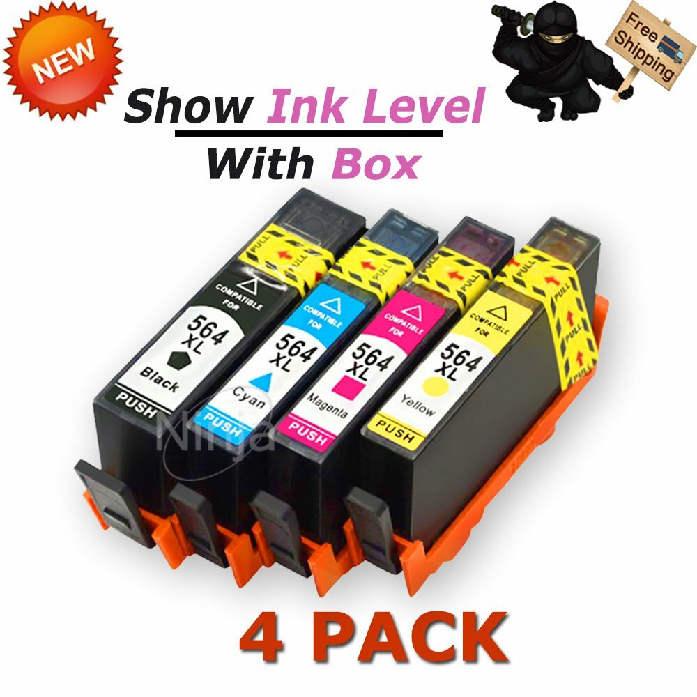 4x 564XL Ink Combo For HP Deskjet 3070a 3520 3521 3522 3526 OfficeJet ...
