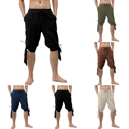 Men's Renaissance Pirate Bloomer Shorts Medieval Cosplay Trunks Size M ...