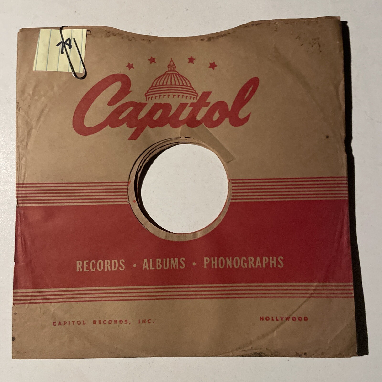 10" 78 RPM Record Sleeves - Lot of 10 Capitol Record Sleeves (Bundle ...