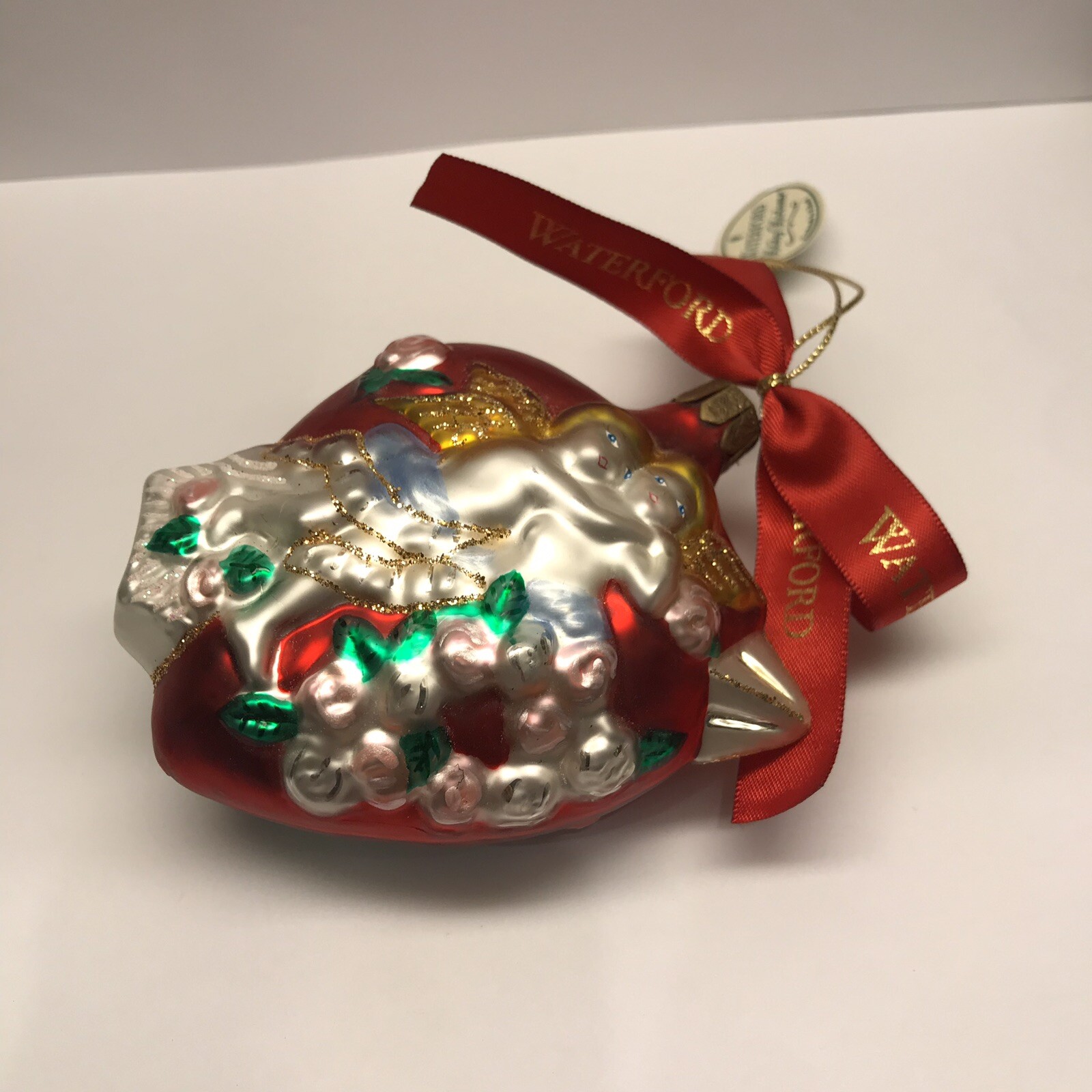 🔮🌲Waterford Cupid’s Heart Holiday Heirlooms Handmade Christmas Glass ...