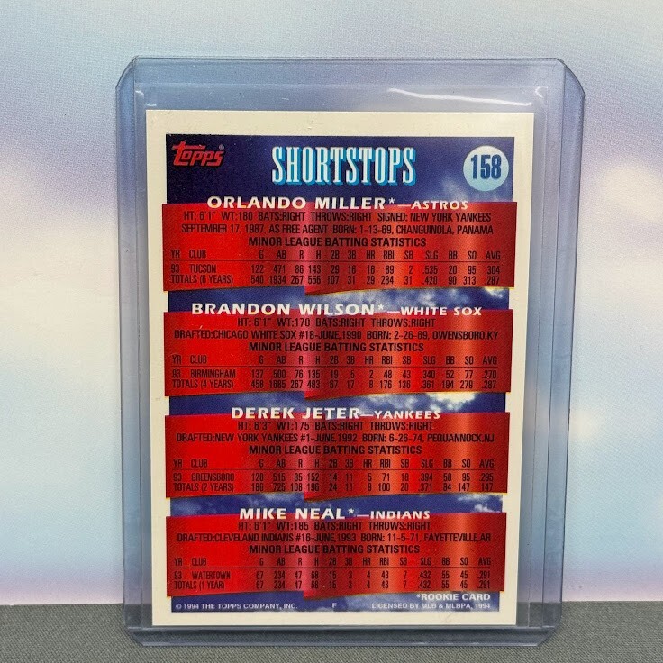 1994 Topps Baseball Derek Jeter Shortstop Prospects #158 Rookie Card ...