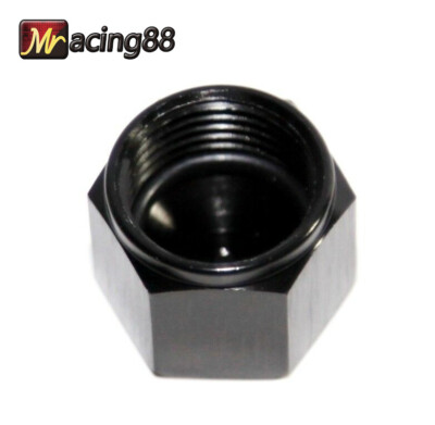 Black -8 AN Female AN Flare Fitting Cap 8 AN Block Off Aluminum High ...