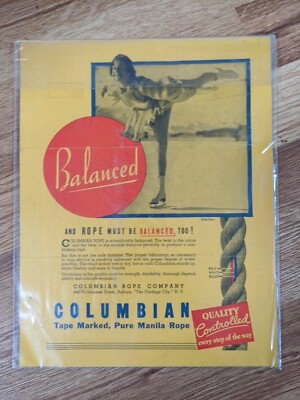Vintage Advertisement Columbian Tape Marked Pure Manila Rope Brochure ...