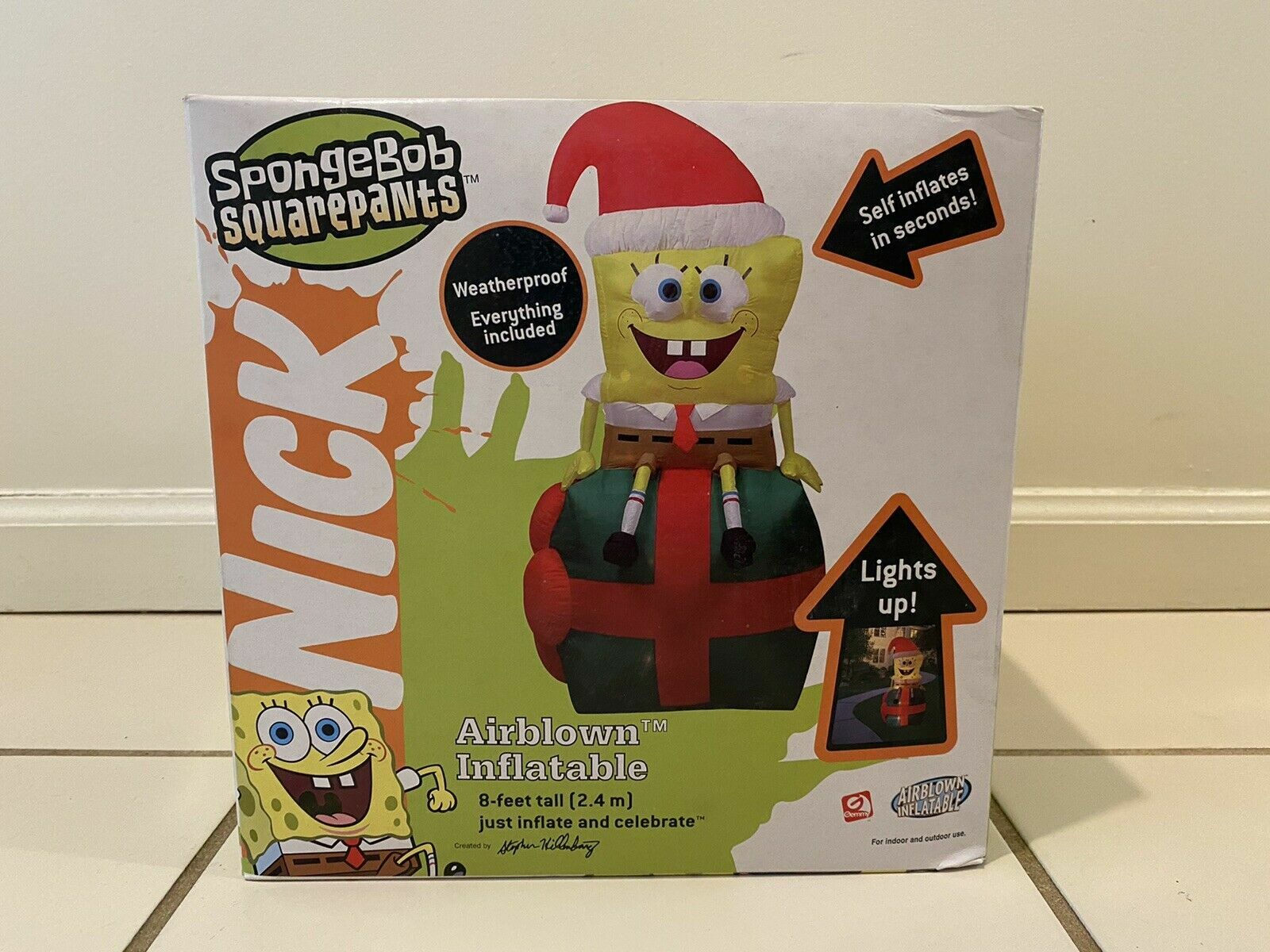 2 Gemmy Spongebob Squarepants Airblown Inflatable Christmas Present 4 ...