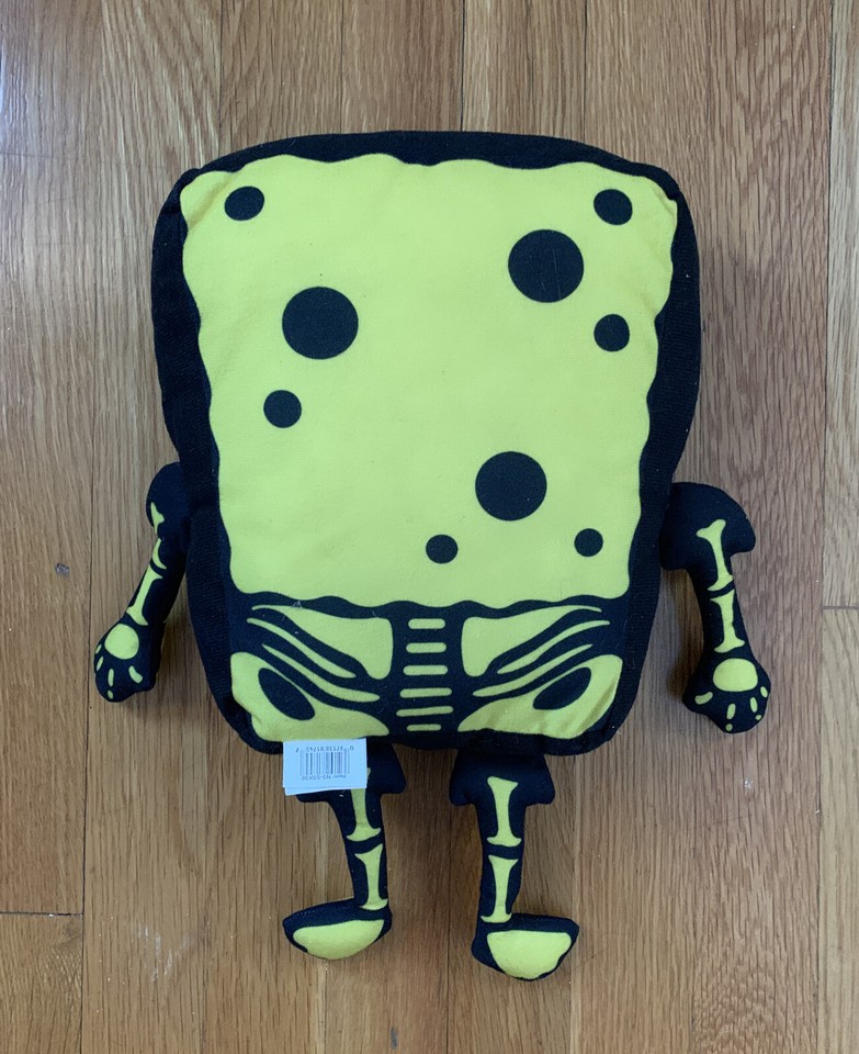 Nickelodeon SPONGEBOB SQUAREPANTS Yellow SKELETON Halloween Stuffed ...