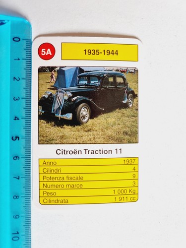 Citroen Traction 11 Card Rare Cards from Game Auto D'Epoca Original New ...