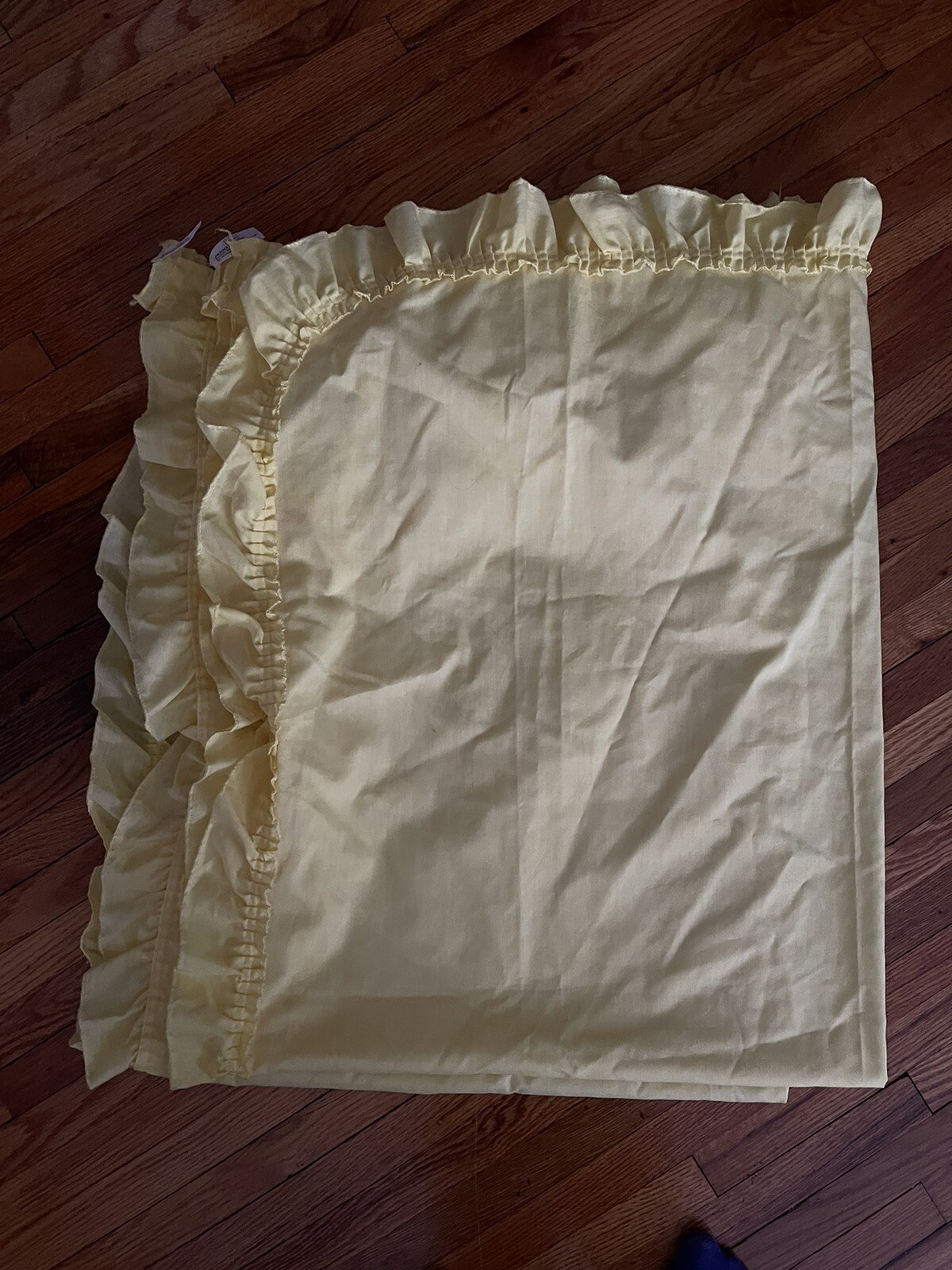 Vintage Pair Sears Curtain Panels Yellow 42 X 52.5 Ruffle Boho Retro 60 ...