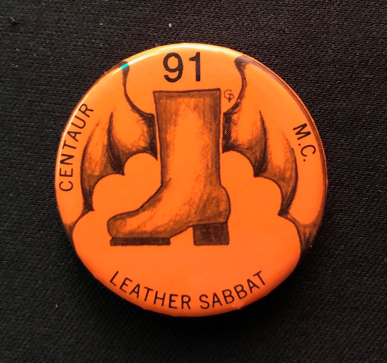 GAY WASHINGTON D.C. CENTAUR MOTORCYCLE CLUB 1991 LEATHER SABBAT BUTTON ...