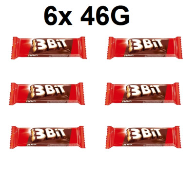 6x 3BIT BAR - 6x46G = 276G - MILK CHOCOLATE COVERED BISCUIT BAR CREAMY ...
