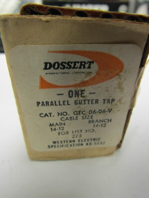 DOSSERT PARALLEL GUTTER TAP WIRE CONNECTORS GTC 06-06-V | eBay