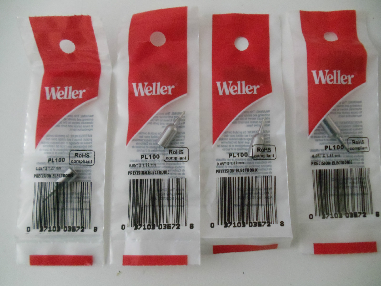 QTY: 8 - Weller PL100 - Tip, Modular Heater, Conical, 0.05” x 1.27mm | eBay