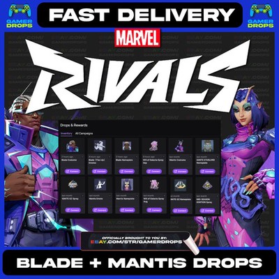 MARVEL RIVALS DROPS - BLADE COSTUME - MANTIS COSTUME - NAMEPLATES ...