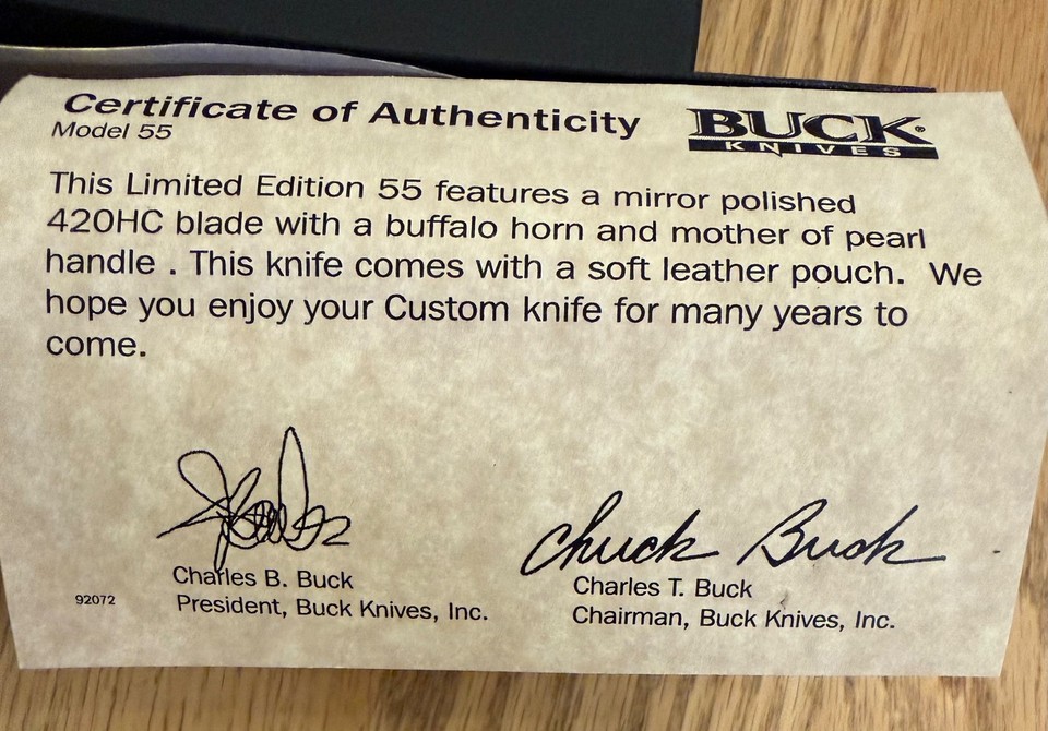 BUCK LIMITED BUFFALO / MOP PEARL 055 KNIFE NEVER USED IN BOX MRT | eBay