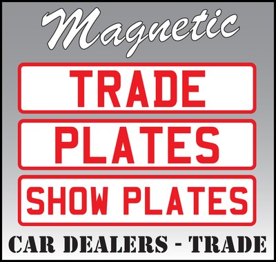 MAGNETIC TRADE PLATES SHOW CAR DEALER COMMERCIAL RECOVERY BREAKDOWN | eBay