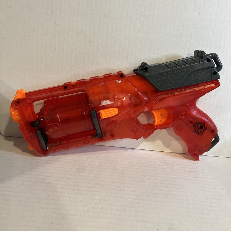 NERF N-Strike Elite Strongarm Sonic Fire Blaster Red Translucent Clear ...