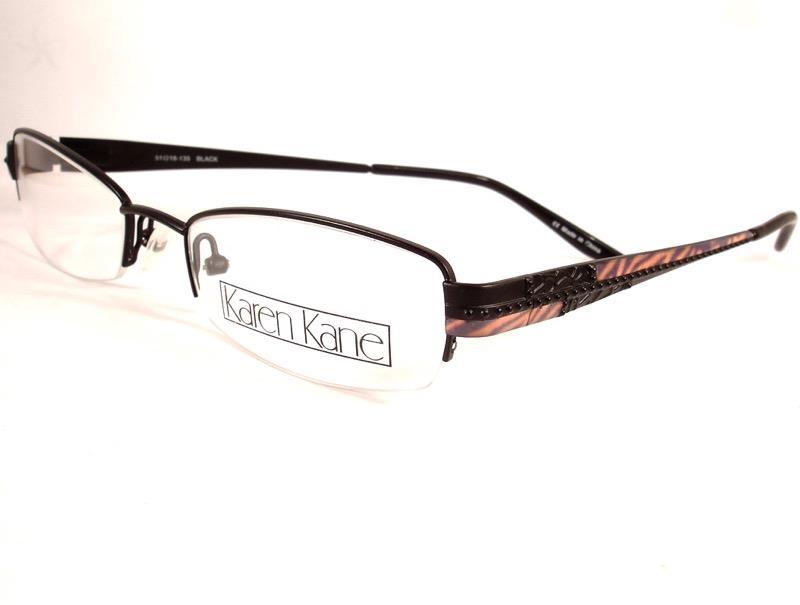 Karen Kane Eyeglasses Elixir Black Women Metal Semi Rimless 51-18-135 ...