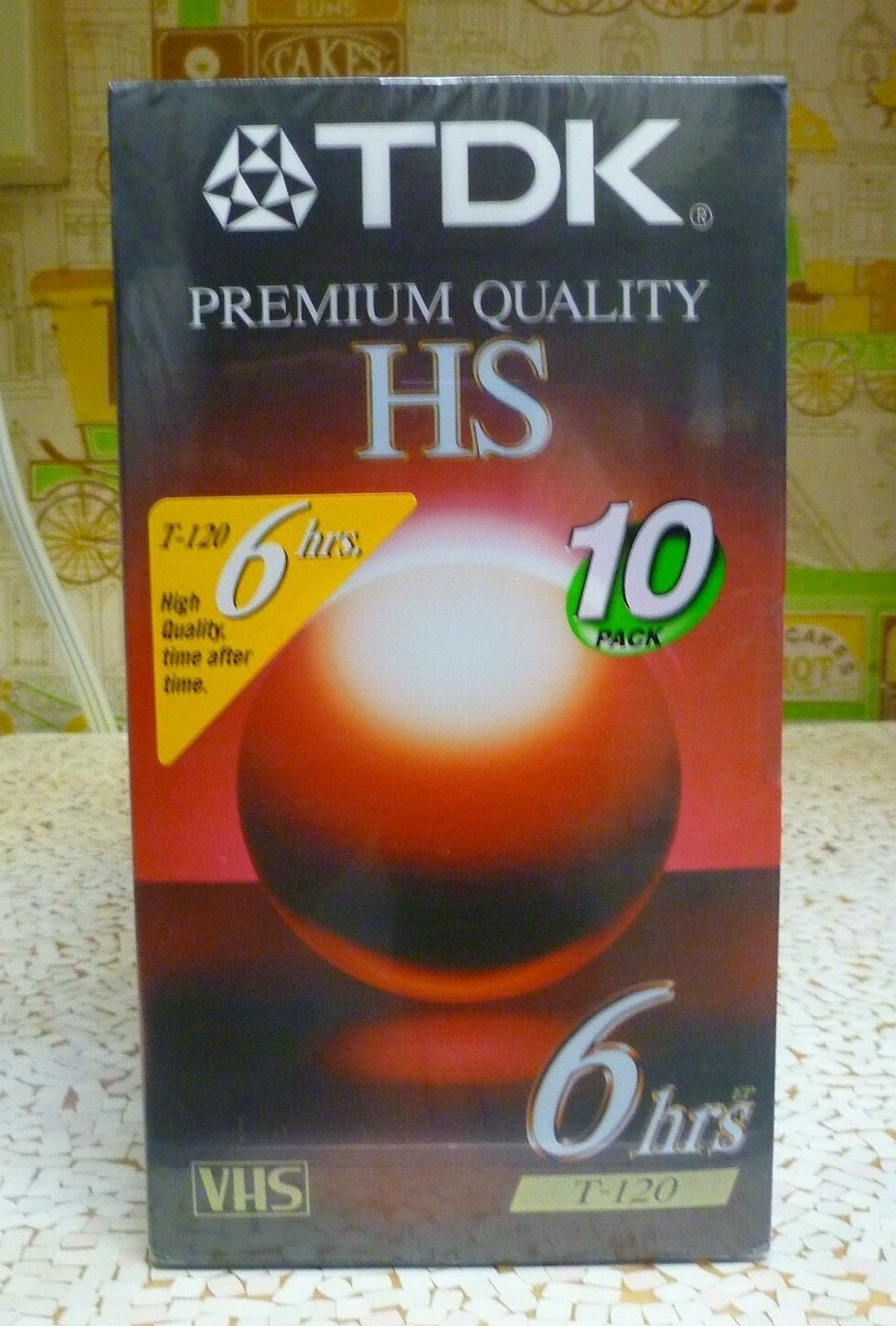 Package of 10 NEW/SEALED TDK HS Premium Quality T-120, 6 Hrs Blank VHS ...