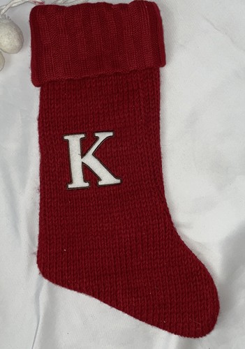 Wondershop Monogram Christmas Stocking Letter K Initial Red Knit Target ...