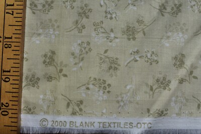 FLORAL PRINT ON TAN BLANK TEXTILES 100% COTTON FABRIC 2.25 YARDS | eBay