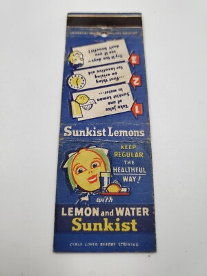 Lemon and Water with Sunkist Lemons Matchbook Cover | eBay