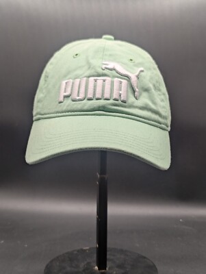 Puma Logo Curved Bill Baseball Golf Tennis Cotton Melon Green Strapback ...