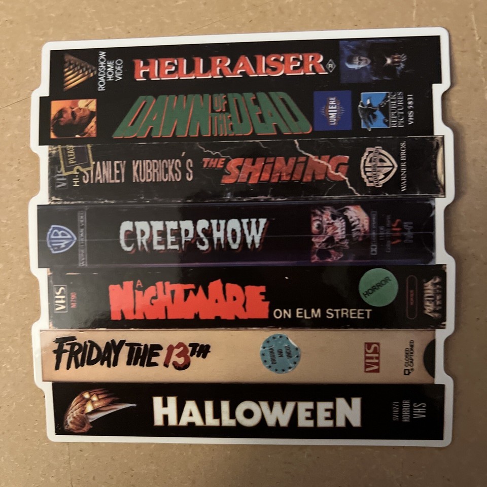 Set Of 4 80's Horror VHS Stack Sticker David Lynch Halloween Nightmare ...