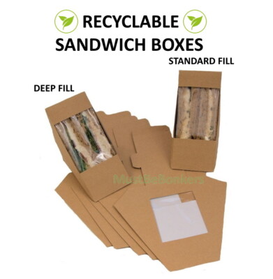 Kraft Cardboard Sandwich Wedges Cafe Takeaway Box Brown Wedge Packs ...