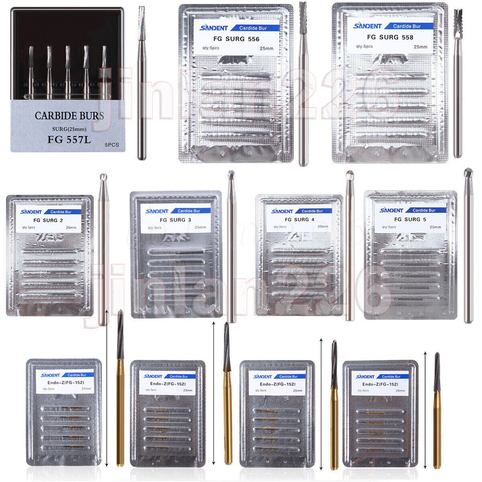 25 Types Dental Round Tungsten Carbide FG Bur For Surgical High Speed ...