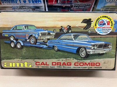 AMT 1/25 scale Cal Drag Combo Model Car Kit- 64 Falcon, 64 Galaxie and ...