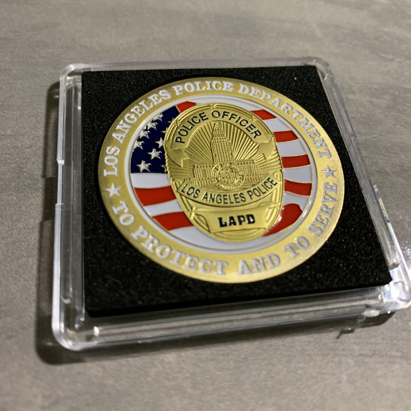 LOS ANGELES LAPD POLICE GOLD FINISH DEPARTMENT Challenge Coin 40mm w ...
