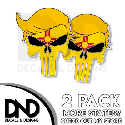 Trump Skull - New Mexico Decal Republican Right Wing Sticker 2 Pack NM ...
