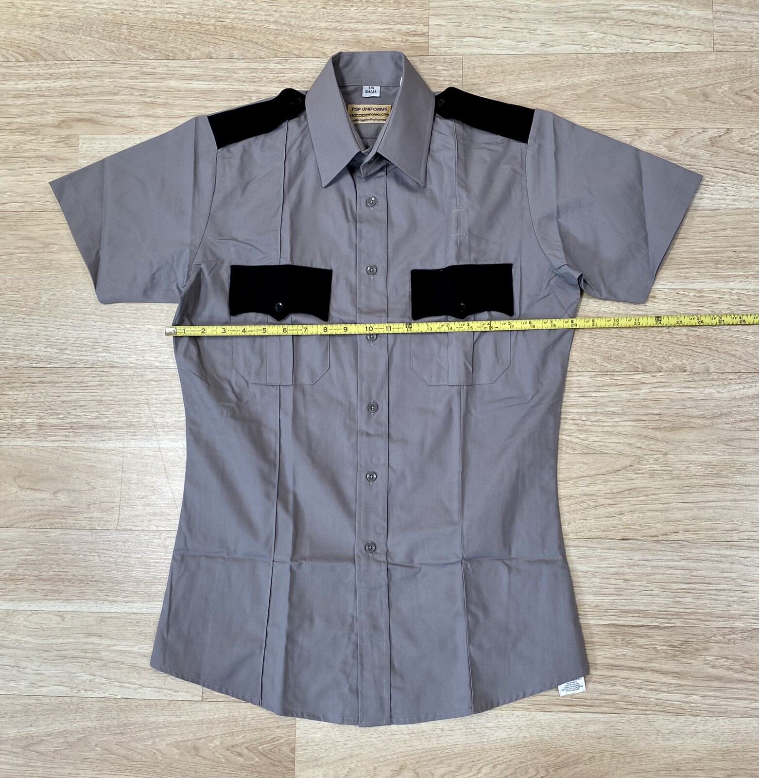 Security Officer Shirt Mens Small Gray/Black Button Down Guard Uniform ...