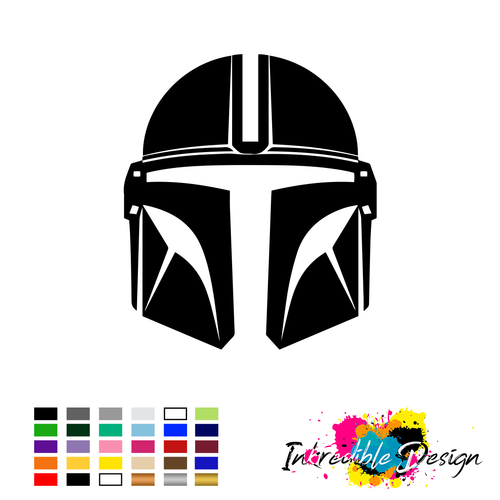 Mandalorian Helmet Logo Vinyl Sticker Decal Star Wars Car Window 6 x ...