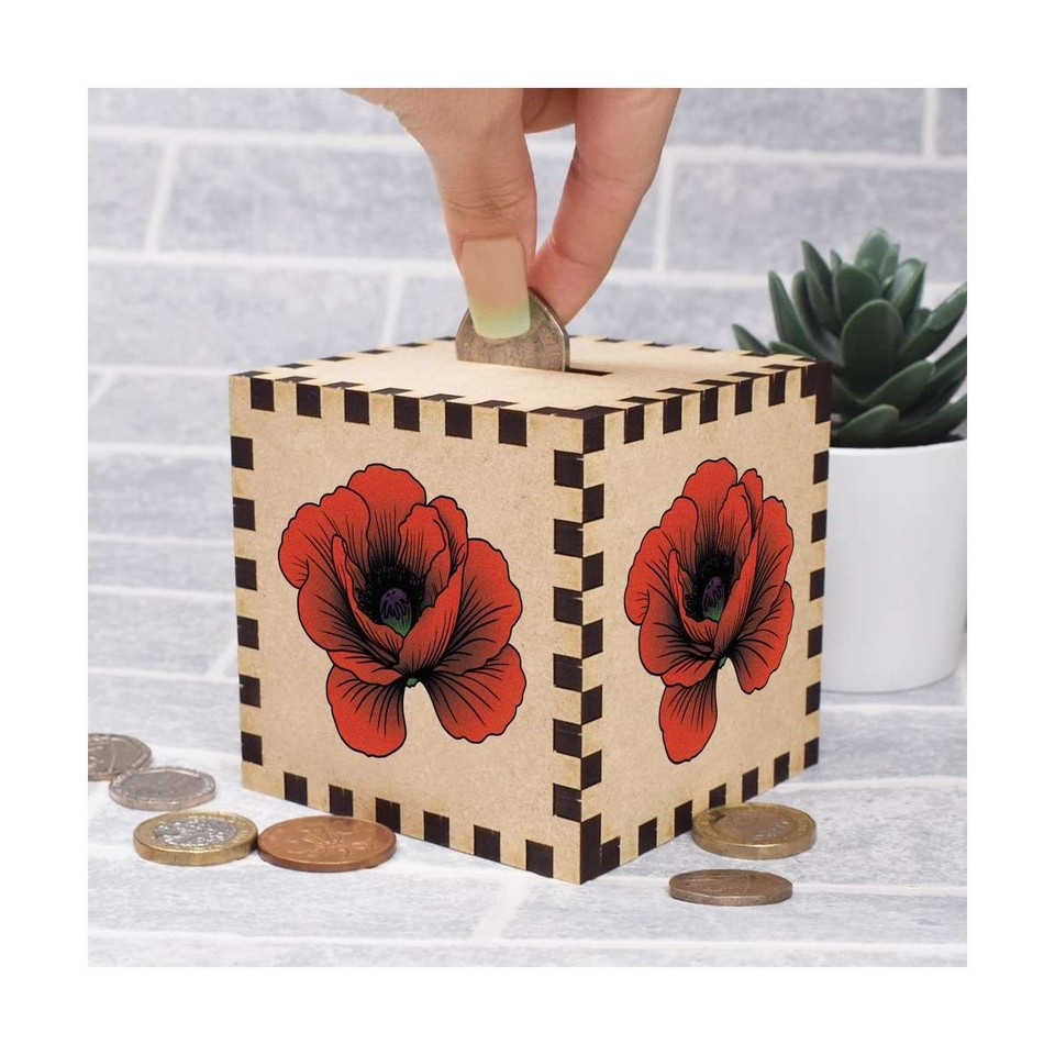 'Red Poppy Flower' Money Box / Piggy Bank (MB00110392) | eBay