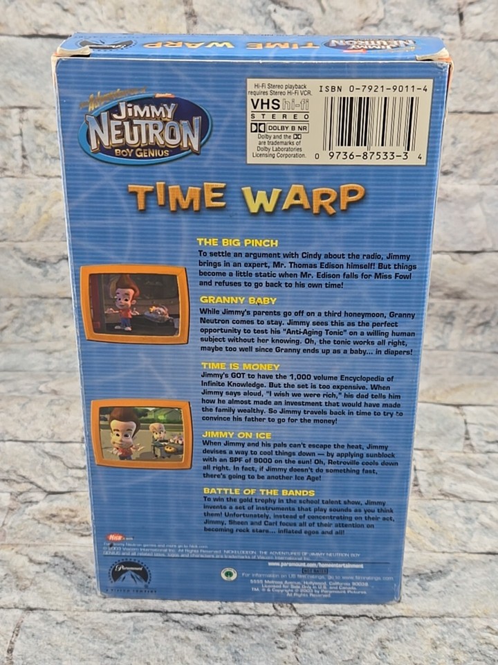 The Adventures of Jimmy Neutron, Boy Genius - Time Warp (VHS, 2003 ...