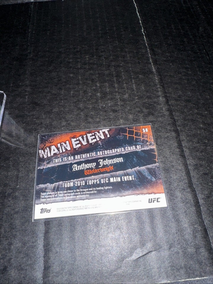 Anthony Johnson Blue Refractor Auto 2010 Topps Main Event UFC Autograph ...