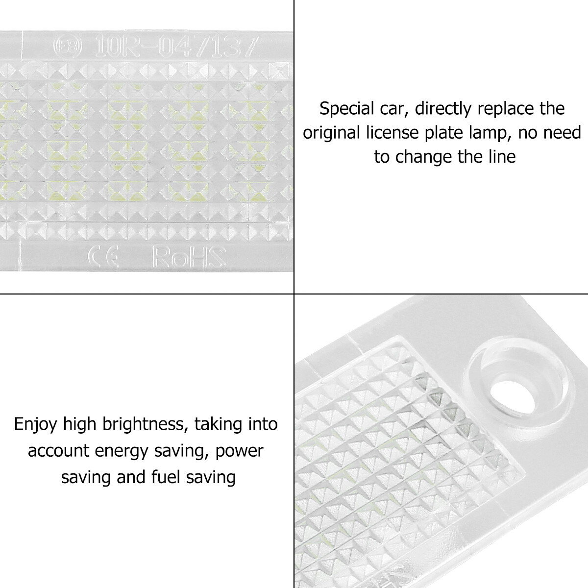 2Pcs LED License Light for VW LED Car Number Plate Lights 6000-6500K ...