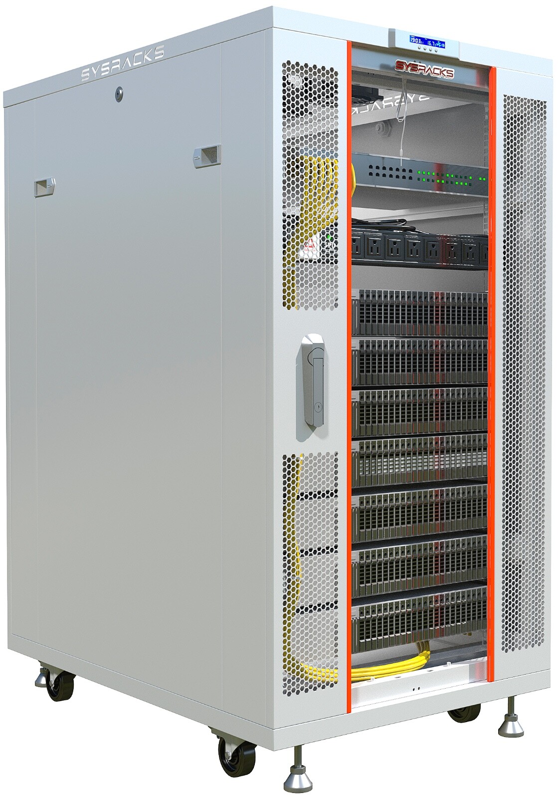 Sysracks 27U 35'' Deep IT Network Data Gray Server Rack Cabinet | eBay