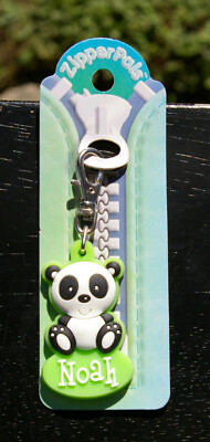 Noah Panda Bear Green Rubber Zipper Pals Easy Zipper Pull Clip Charm ...